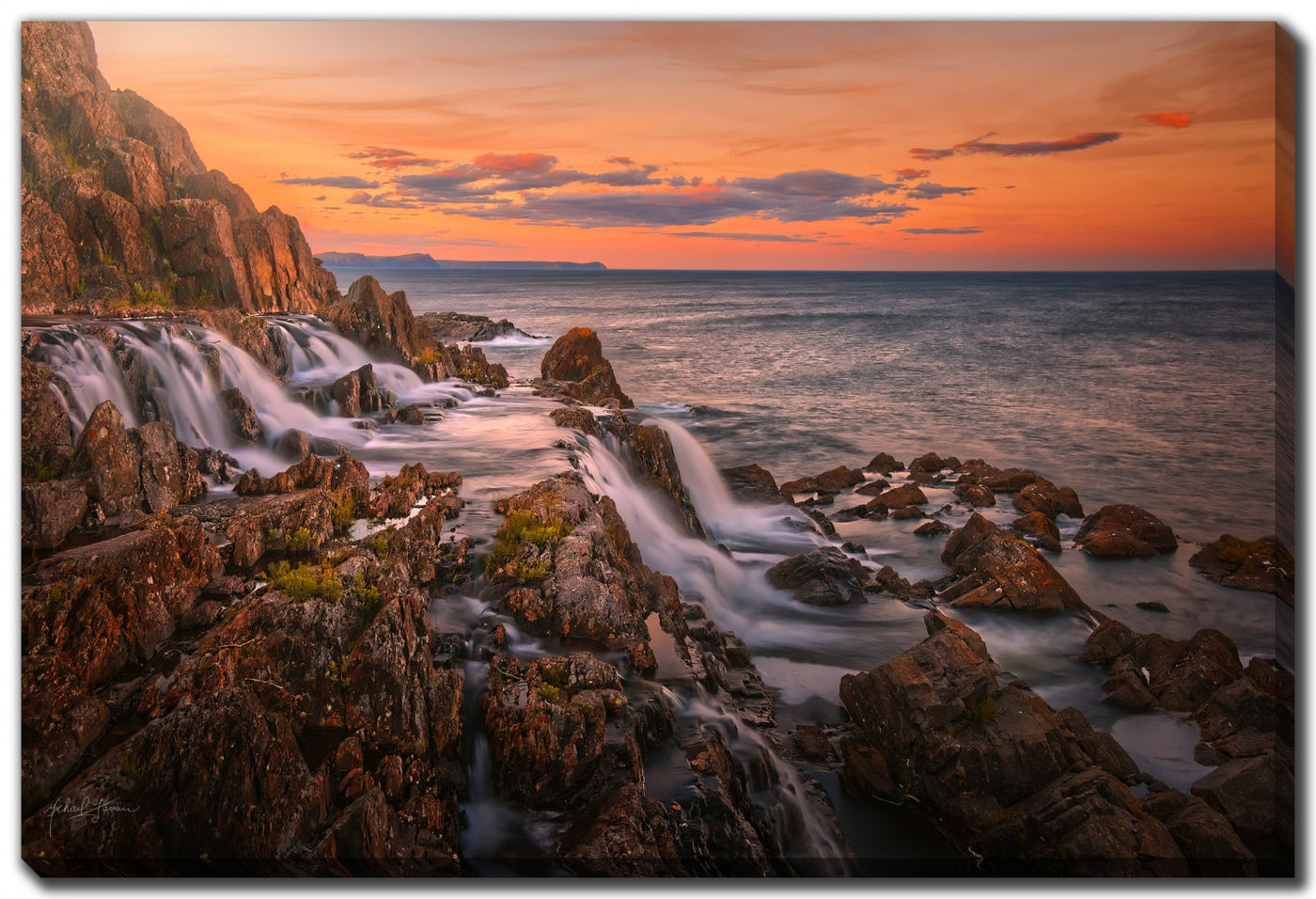 Shoreline Reflections Wall Art - Orange/Blue - 22 X 28 | Leon's