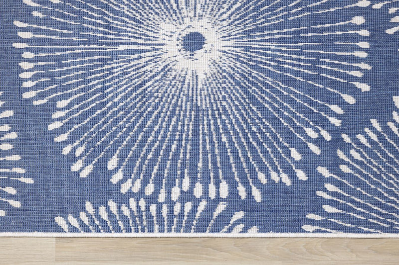 Summer Breeze 6'7" x 9'6" Outdoor Reversible Dandelion Wish Rug - Blue ...
