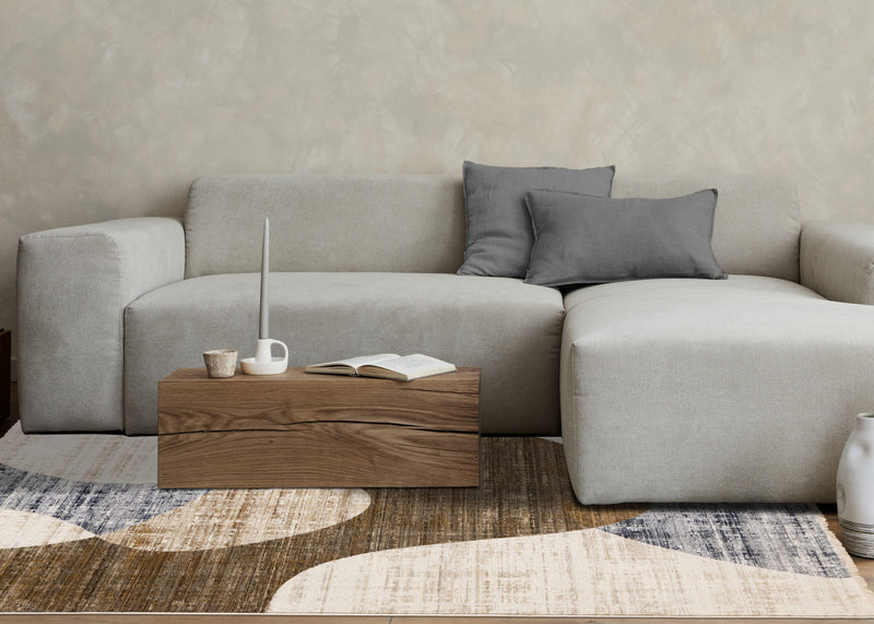 Sterling Modern Teardrop Area Rug - Brown Cream- 8' X 11' | Leon's