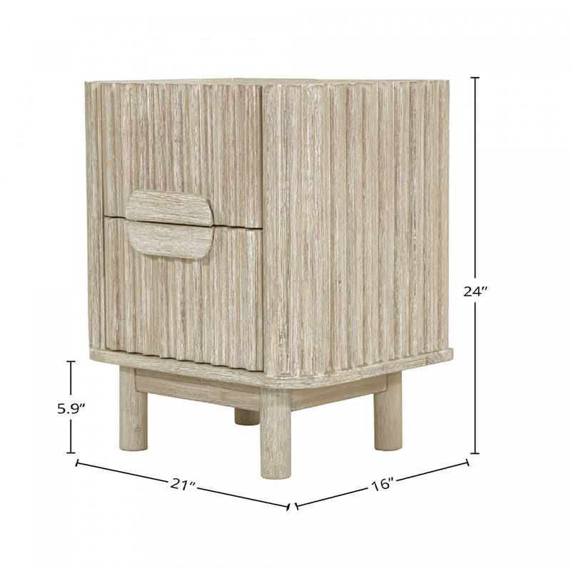 Humbach Night Table - White Washed Natural | Leon's