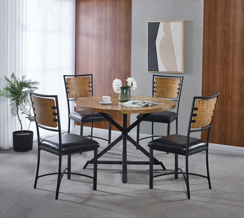 Shala Dining Table - Natural Wood, Black | Leon's