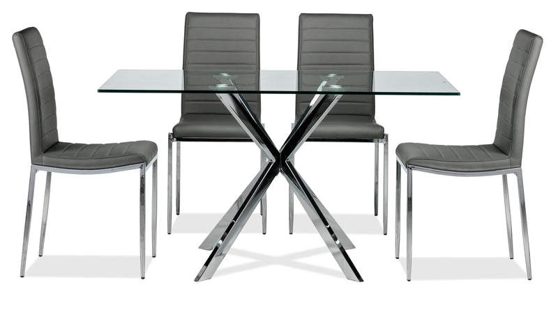Darron 5-Piece Dining Table Set - Slate | Leon's
