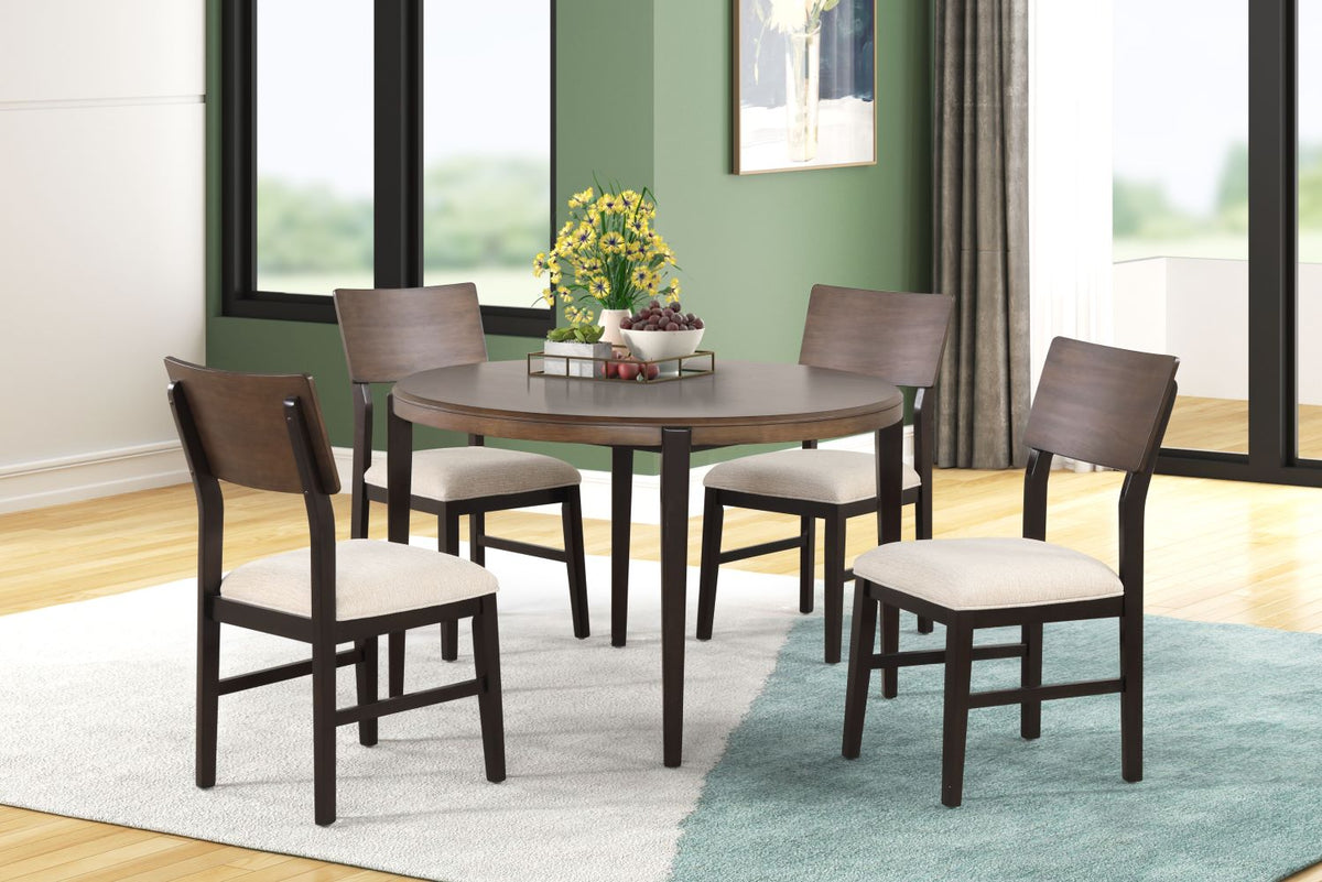 Arabella 5-Piece Round Dining Set - Black, Brown | Leon's
