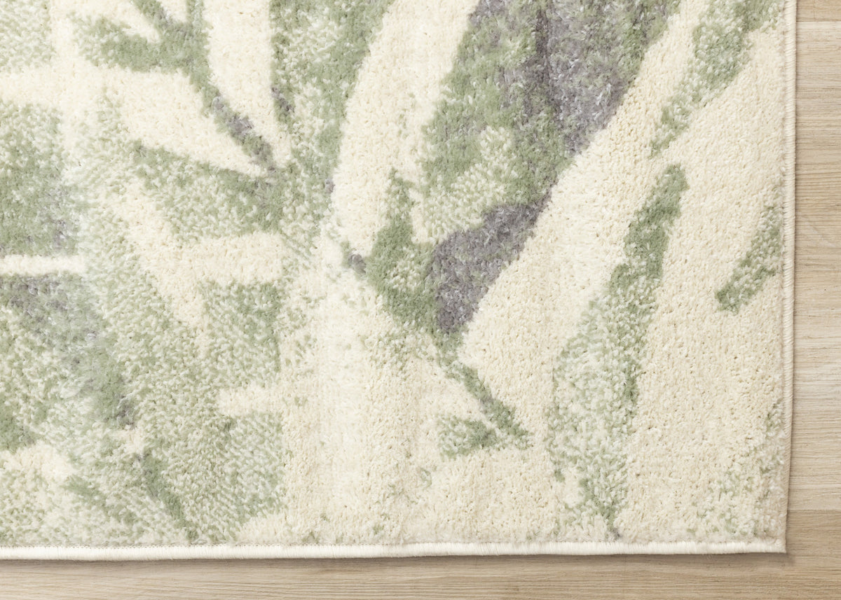 Elise Contemporary Botanical Area Rug - Cream Green - 5' X 8' | Leon's