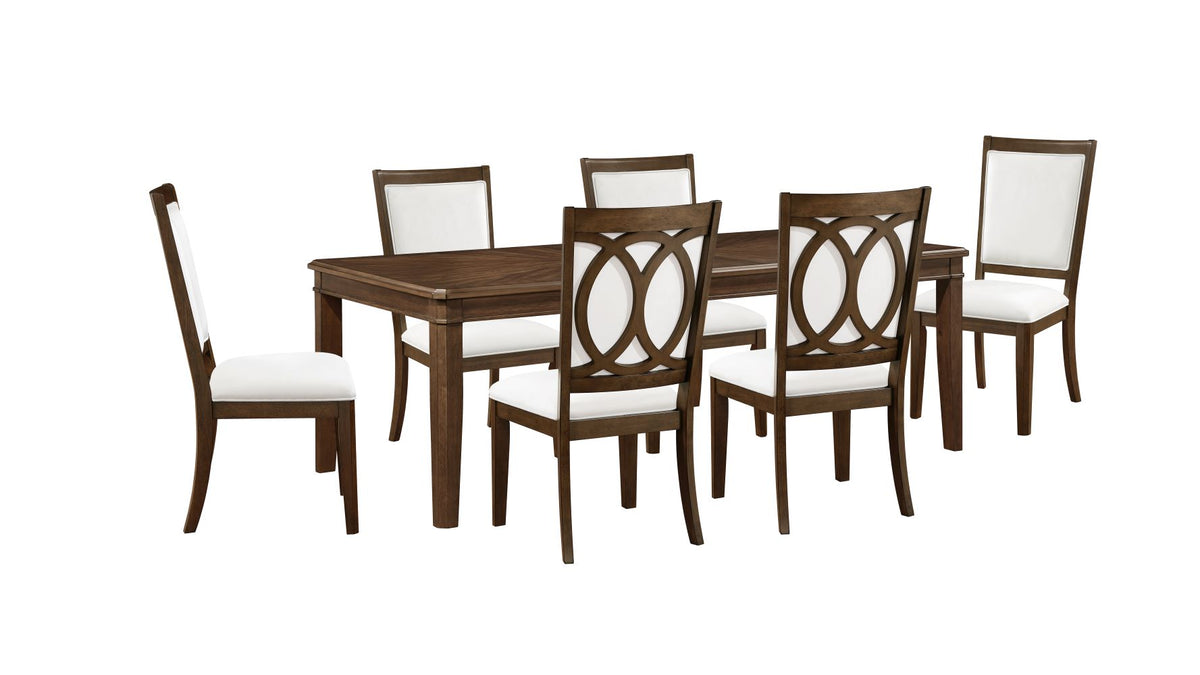 Spice 7-Piece Extendable Dining Set - Dark Cherry, Beige | Leon's