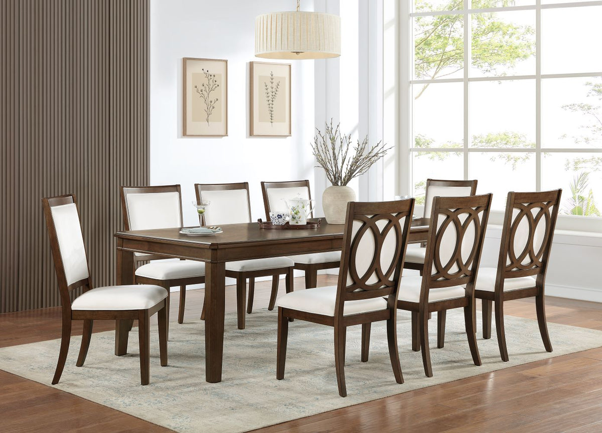 Spice 9-Piece Extendable Dining Set - Dark Cherry, Beige | Leon's