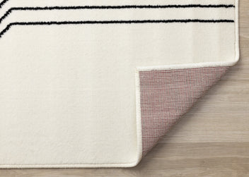 Functional Modern Soundwaves Area Rug - 5' X 8' - White/Black | Leon's