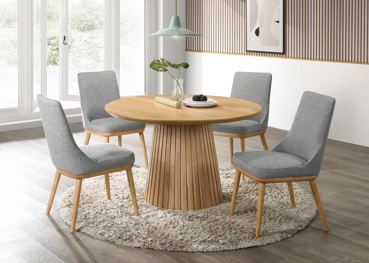 Mikael Round Dining Table - Light Oak | Leon's