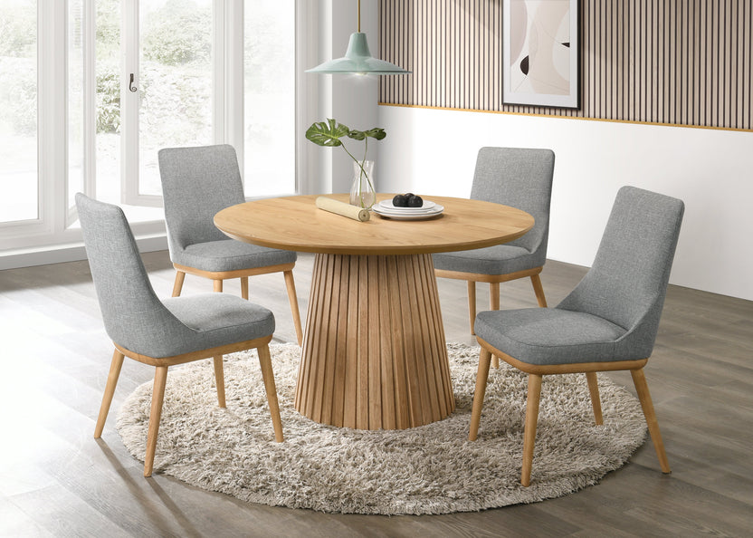 Mikael Round Dining Table - Light Oak | Leon's