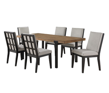 Arabella 5-Piece Round Dining Set with Upholstered Back - Black, Brown ...