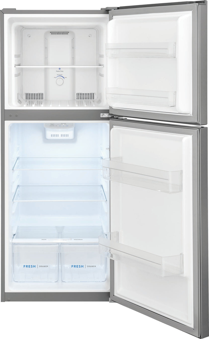 Frigidaire Stainless Steel Apartment Size Refrigerator with Top Freezer ...