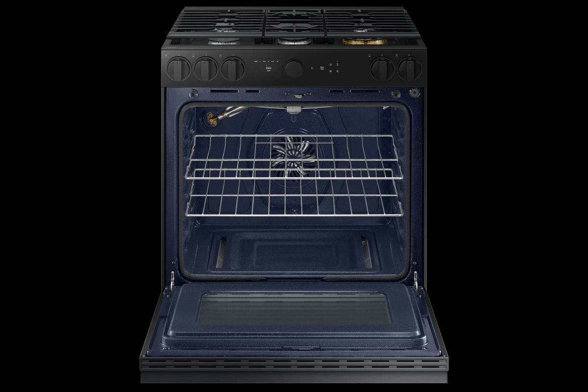 Samsung BESPOKE Matte Black Steel 30" Gas True Convection Slide in ...