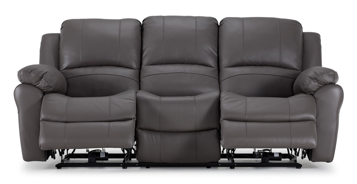 Alba Leather Power Reclining Sofa - Grey | Leon's