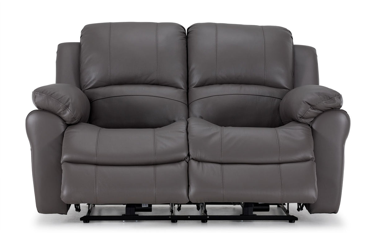 Alba Leather Power Reclining Loveseat - Grey | Leon's