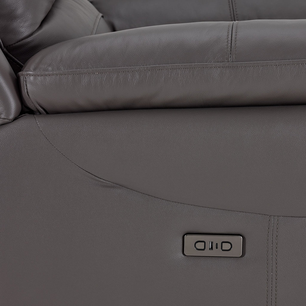 Alba Leather Power Reclining Sofa - Grey | Leon's