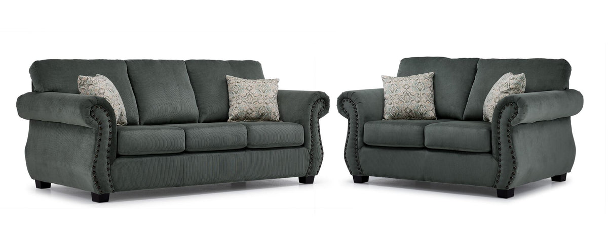 Brooklyn Sofa and Loveseat Set - Green | Leon's