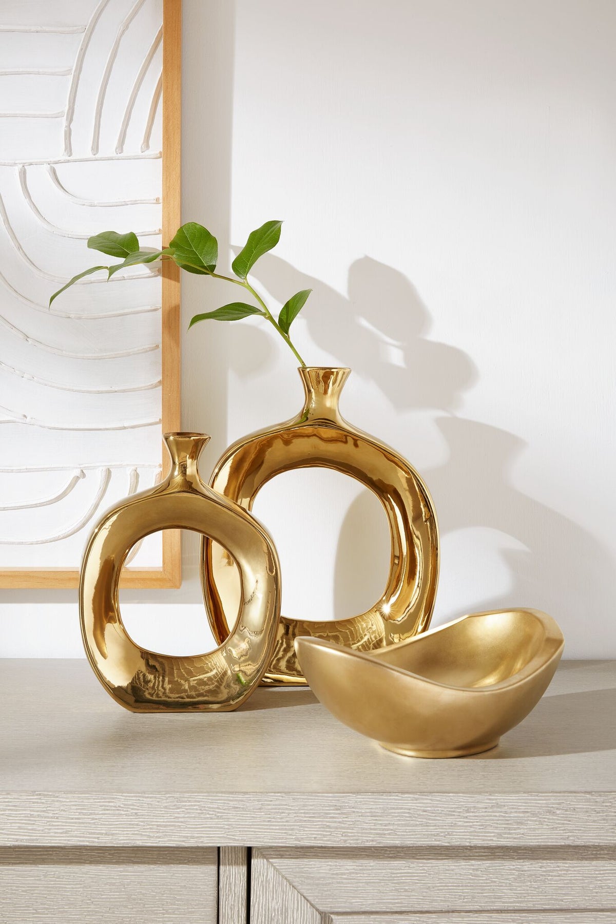 Fresh Perspective Shiny Gold Small Vase -Gold | Leon's