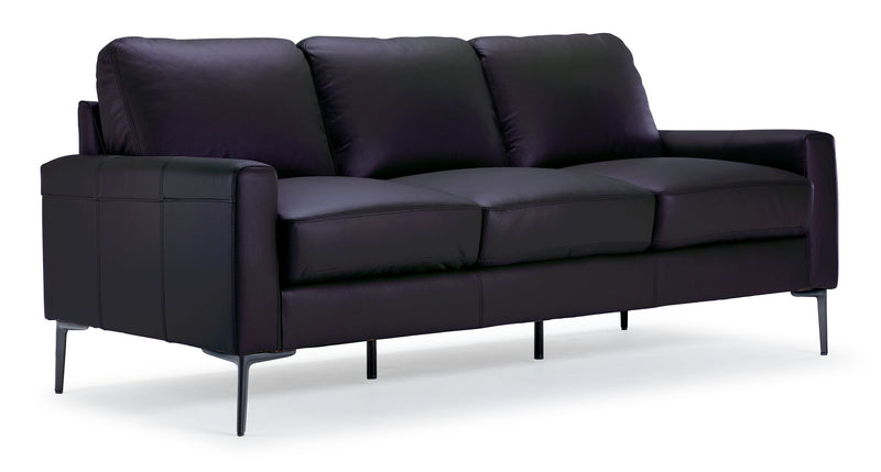 Chito Leather Sofa, Loveseat and Chair Set - Raven | Leon's