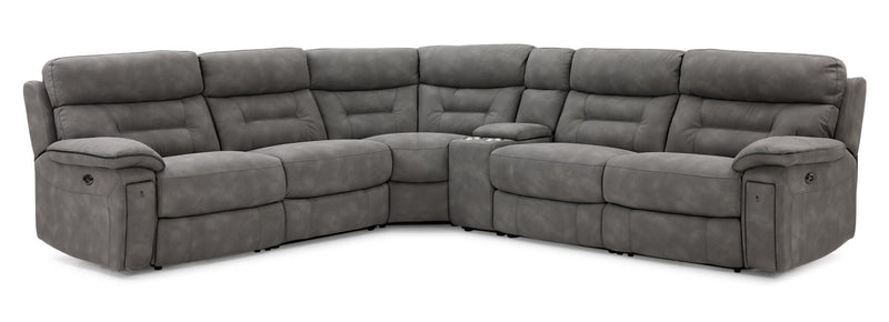 Dawson 6-Piece Power Reclining Sectional with Console - Graphite | Leon's