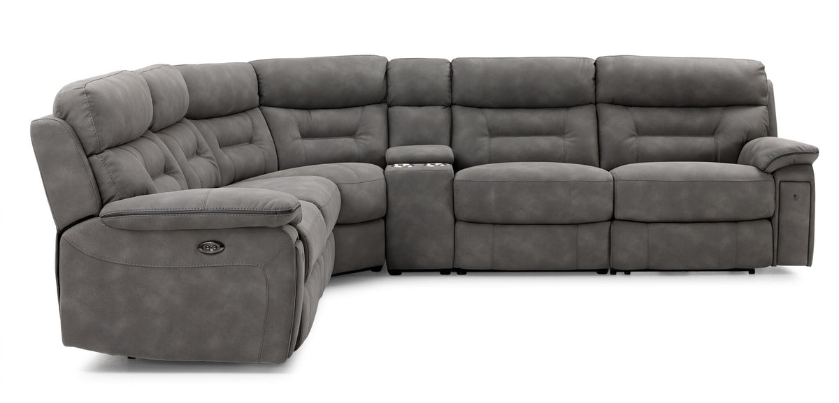 Dawson 6-Piece Power Reclining Sectional with Console - Graphite | Leon's