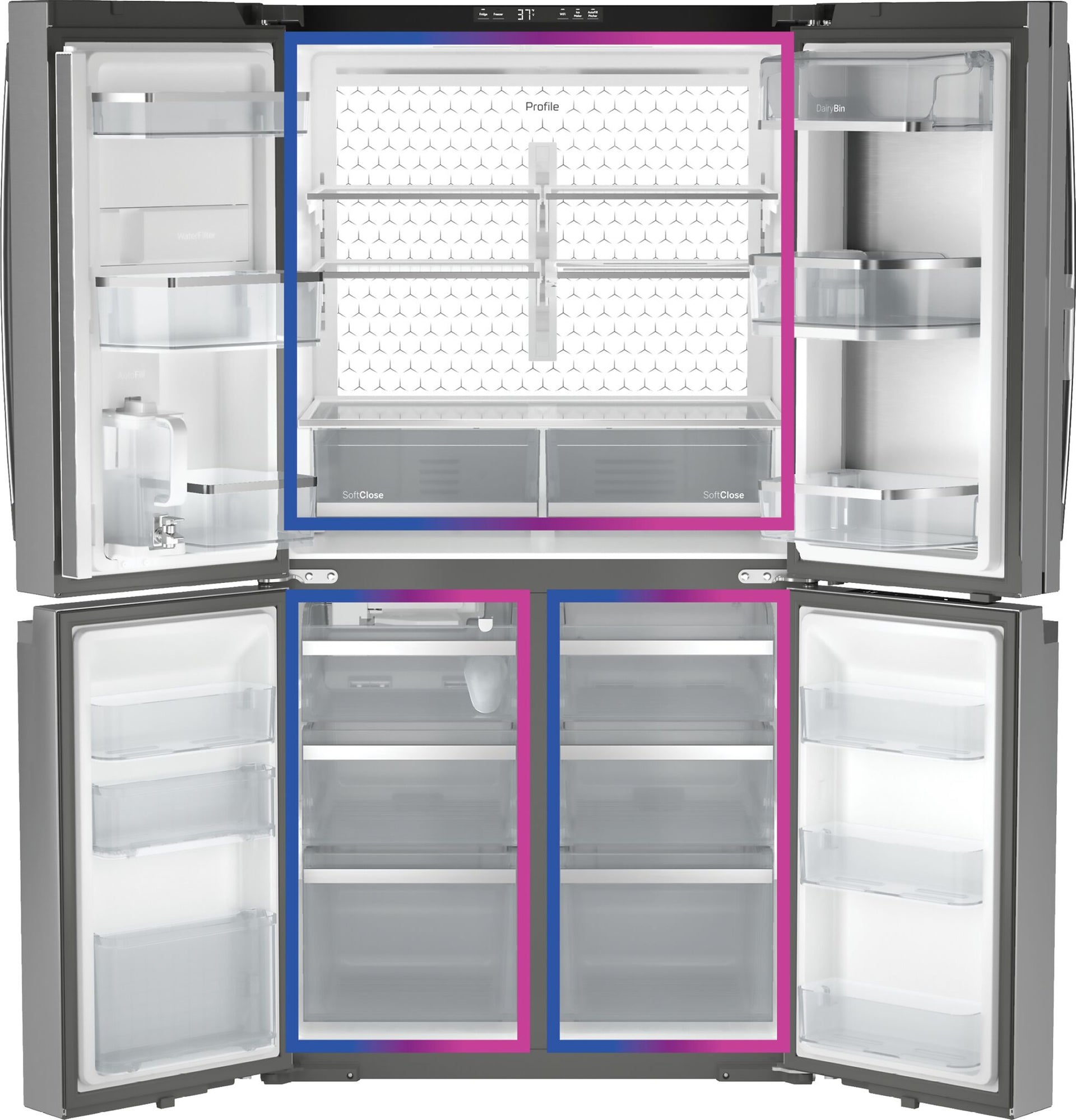 GE Profile Stainless Steel 4-Door French Door Refrigerator (28.4 cu.ft ...