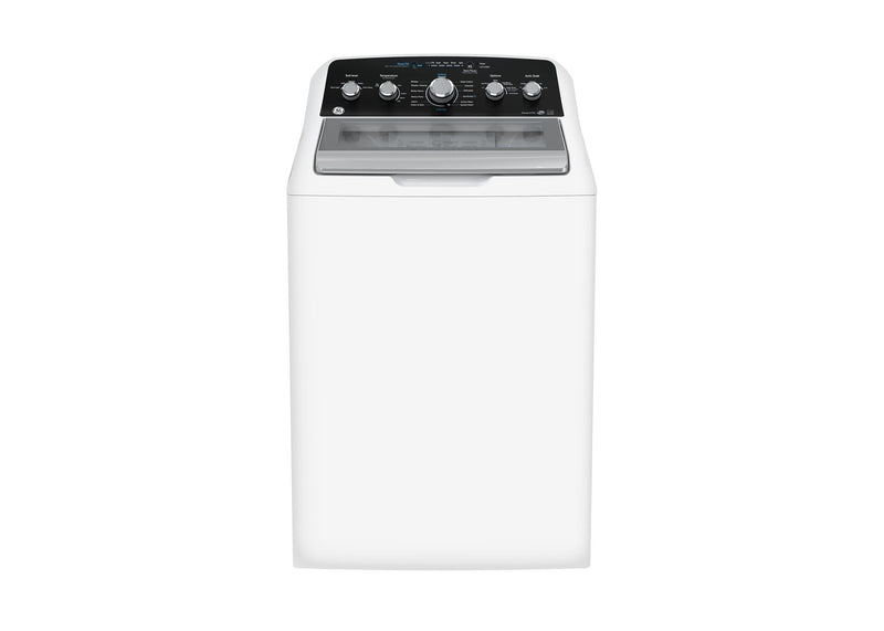 GE White Top Load Washer (4.9 Cu. Ft.) & Electric Dryer with SaniFresh ...