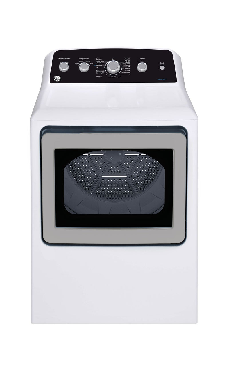 GE White Top Load Washer (4.9 Cu. Ft.) & Electric Dryer with SaniFresh ...
