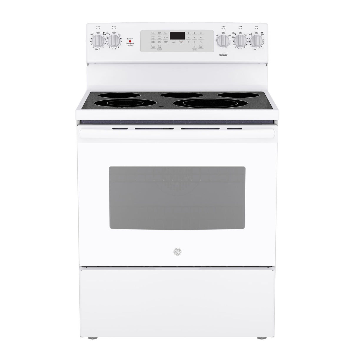 GE White Freestanding Electric Convection Range with No-Preheat Air Fry ...