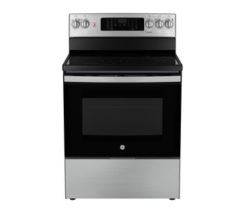 GE White Freestanding Electric Range (5.0 Cu. Ft.) - JCBP240DMWW | Leon's