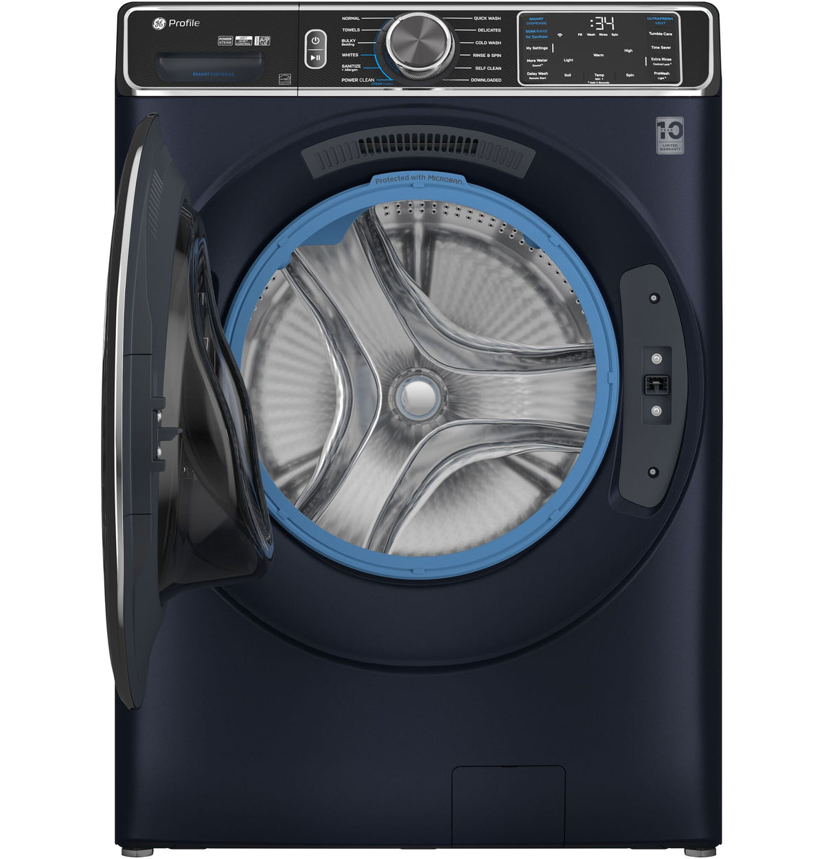 GE Profile Blue Sapphire Smart Steam Front Load Washer with ...