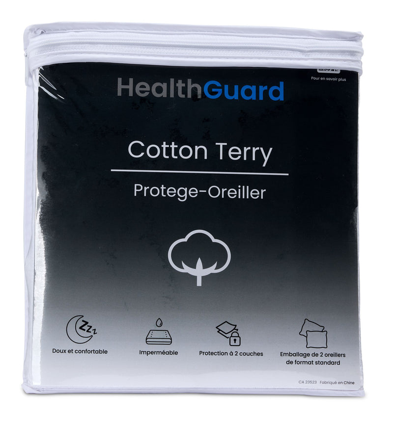 HealthGuard Premium Terry Waterproof Standard Pillow Protector - 2PK ...