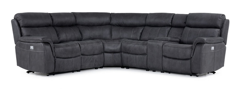 Haven 6-Piece Dual Power Reclining Sectional - Grey | Leon's