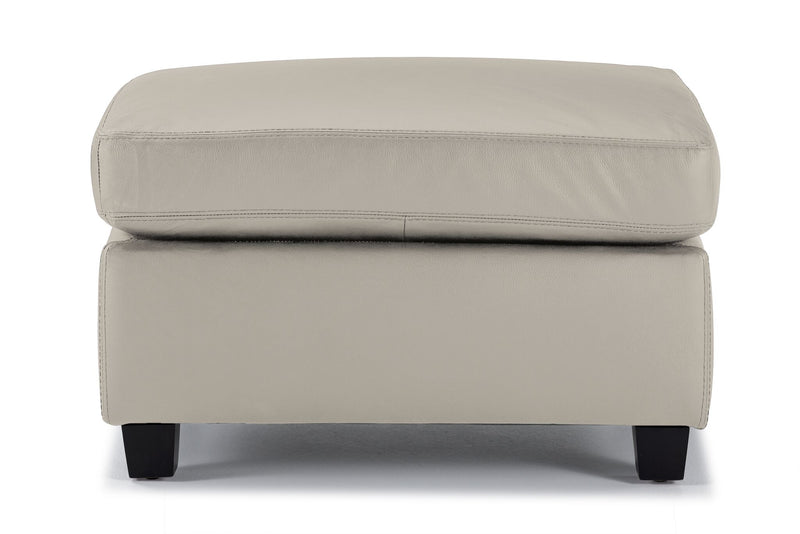 Icon Leather Ottoman - Silver Grey | Leon's