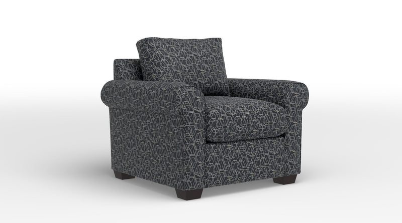 Jayden Accent Chair- Boxes Dark Blue | Leon's