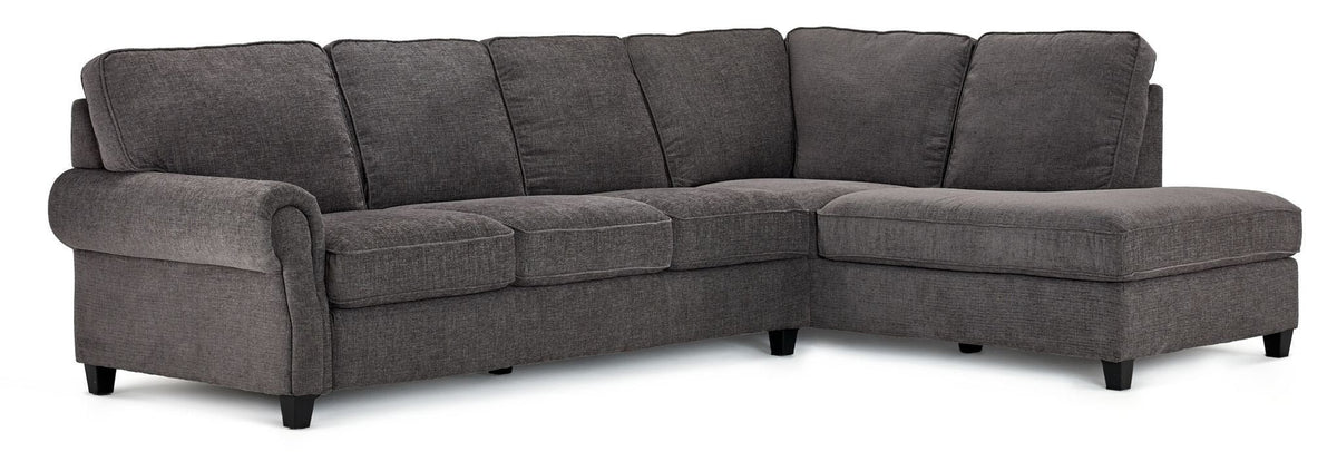Kasey 2-Piece Sectional with Right Facing Chaise - Grey | Leon's