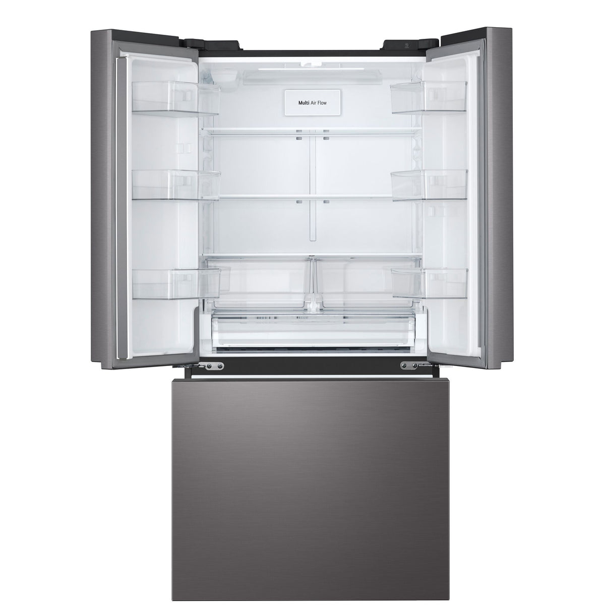 LG Smudge Resistant Black Stainless Steel French Door Refrigerator with ...