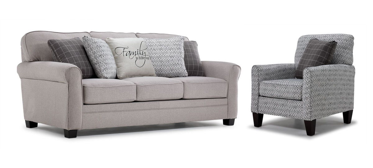 Lewiston Sofa and Chair Set - Cement and Graphite | Leon's