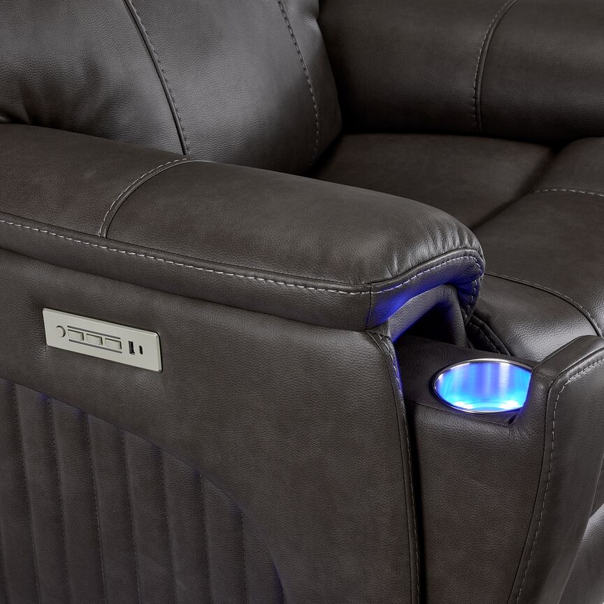 Matrix Triple Power Recliner - Smoke | Leon's