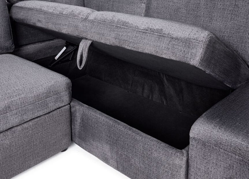 Meadow 3-Piece Sectional with Left-Facing Pop-Up Bed - Grey | Leon's