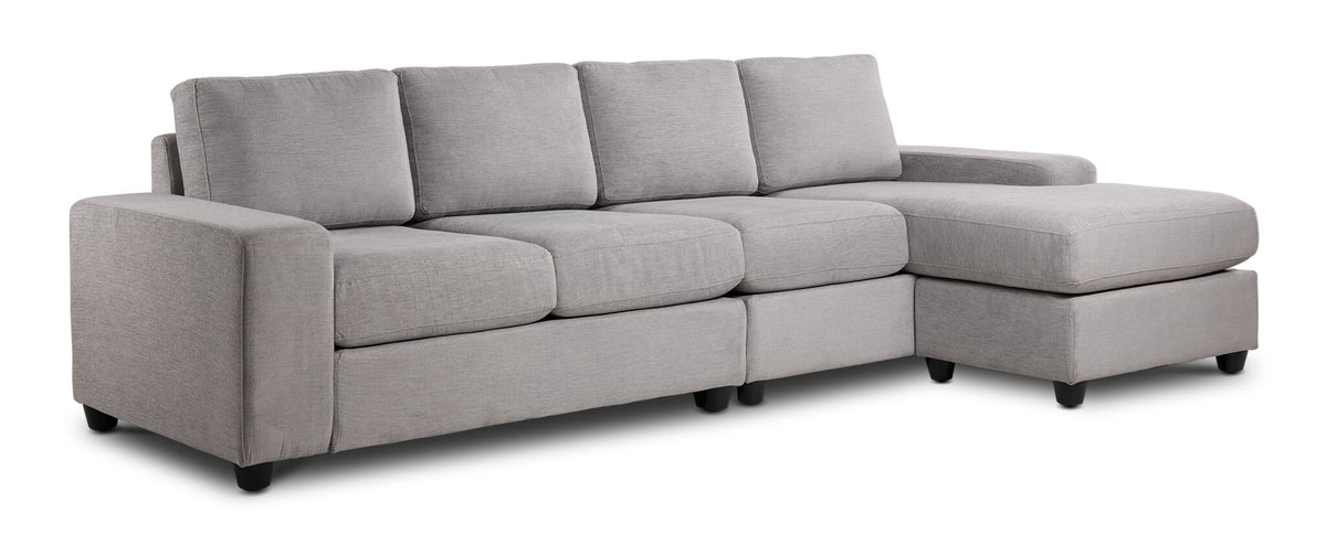 Neptune 2-Piece Sectional with Reversible Chaise - Grey | Leon's