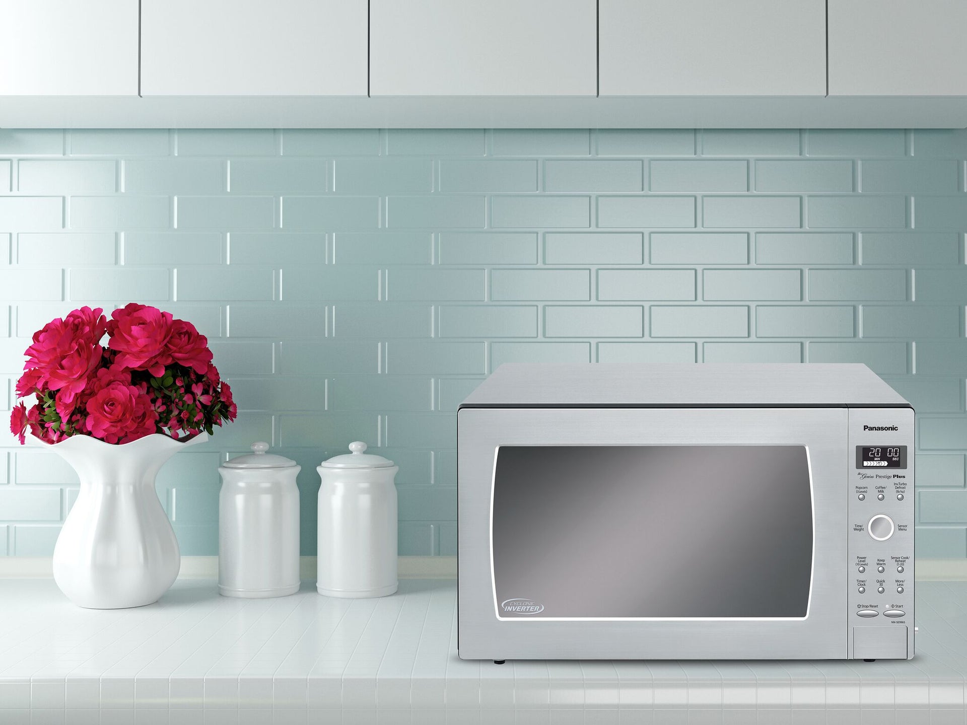 Panasonic Fingerprint Stainless Steel Countertop Microwave with Genius ...