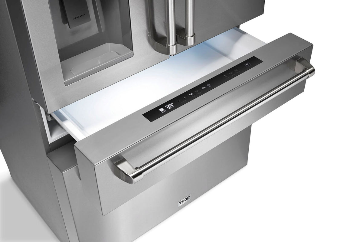 Thor Kitchen Stainless Steel French Door Refrigerator with Ice and ...