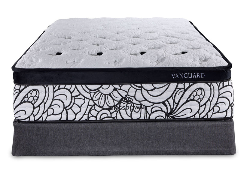 Kingsdown Vanguard Medium Euro Top Queen Mattress and Boxspring Set ...
