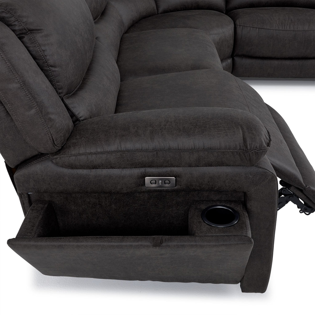 Weston 6-Piece Power Reclining Sectional with Console - Granite | Leon's
