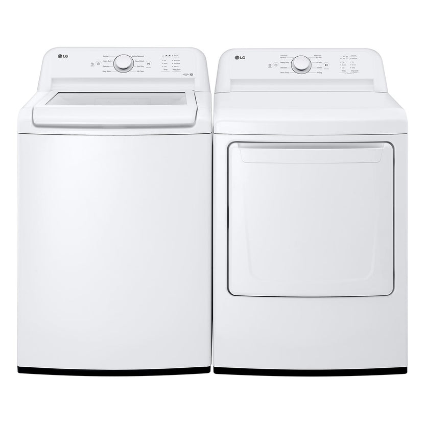 LG White Top Load Washer with Agitator and SlamProof® Glass Lid (4.8 Cu ...