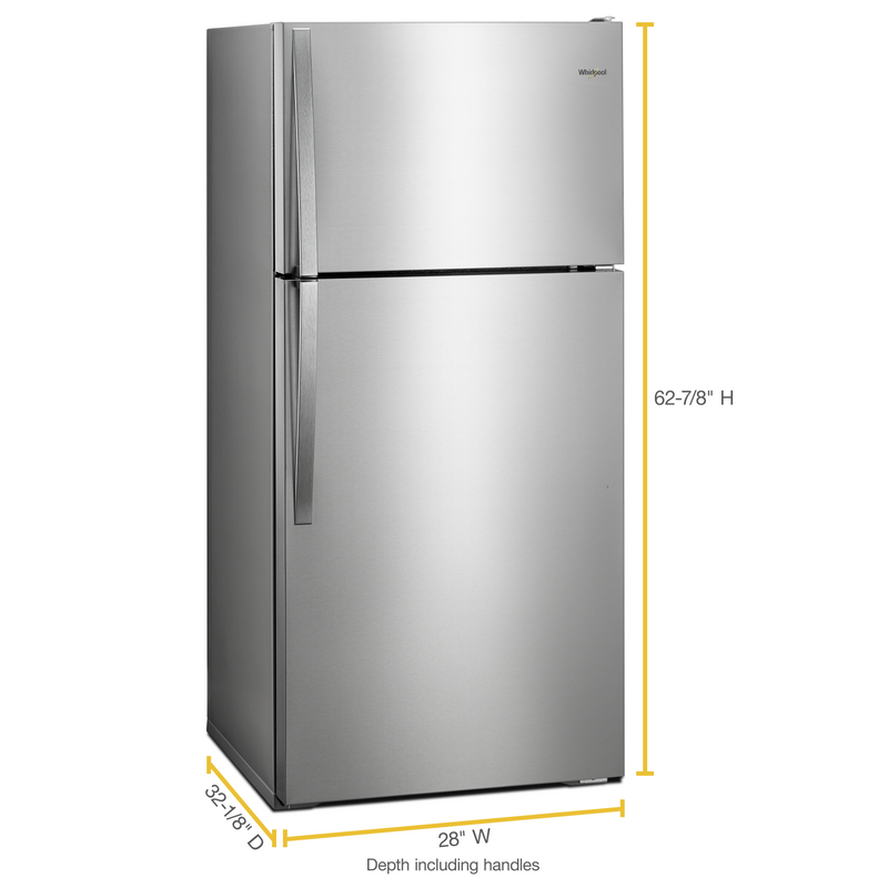 Whirlpool Monochromatic Stainless Steel Top-Freezer Refrigerator (14 Cu ...