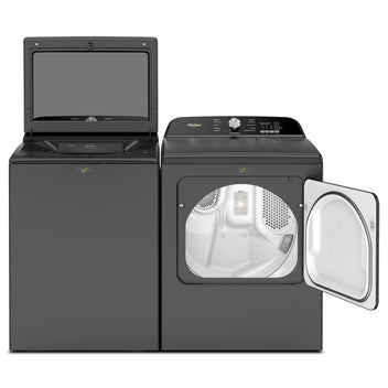 Whirlpool Volcano Black Top Load Washer (6.1 Cu Ft) & Volcano Black Gas ...