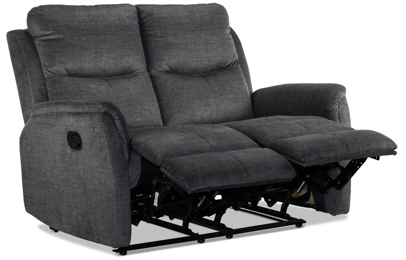 Grayson Reclining Sofa, Reclining Loveseat and Recliner Set - Charcoal ...