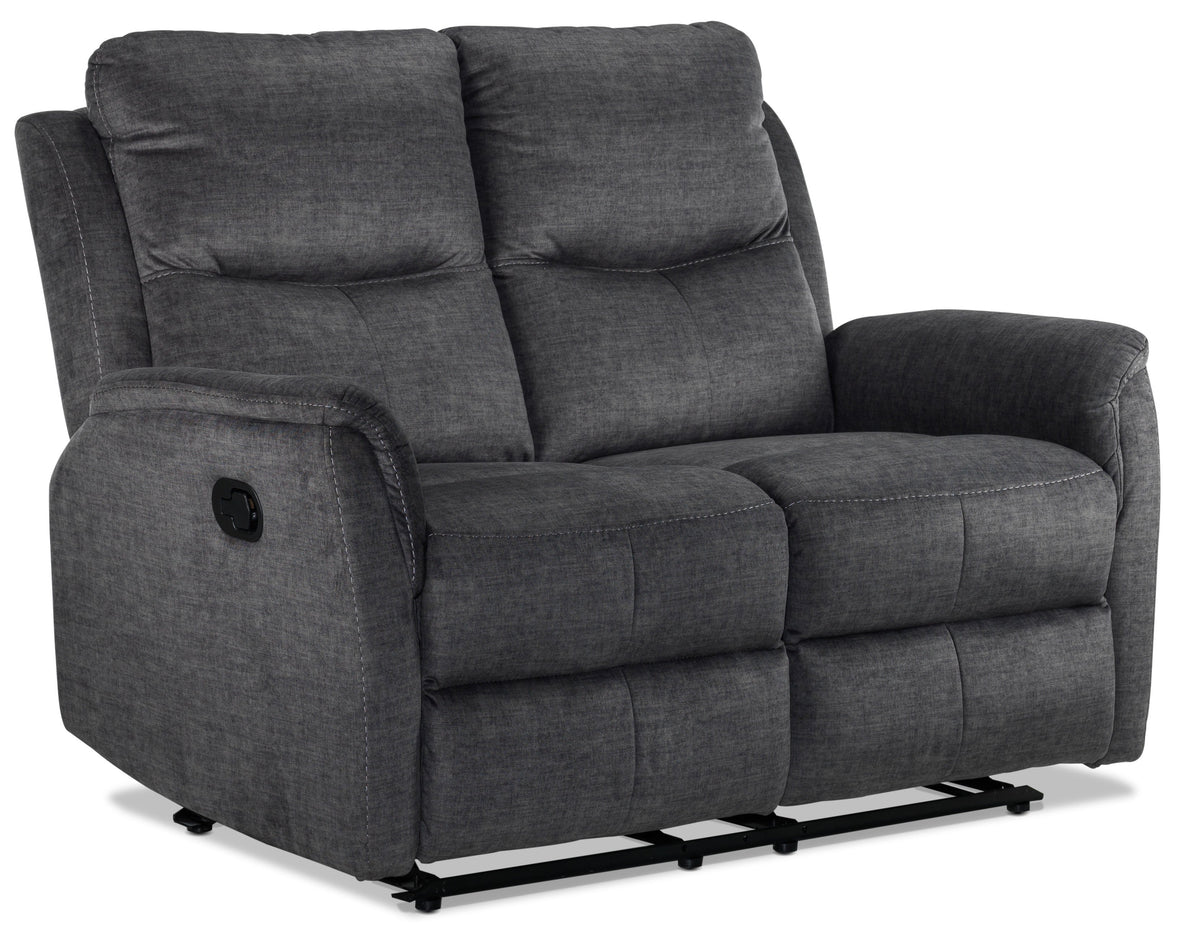 Grayson Reclining Loveseat - Charcoal | Leon's