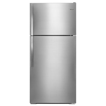 Whirlpool Monochromatic Stainless Steel Top-Freezer Refrigerator (14 Cu ...